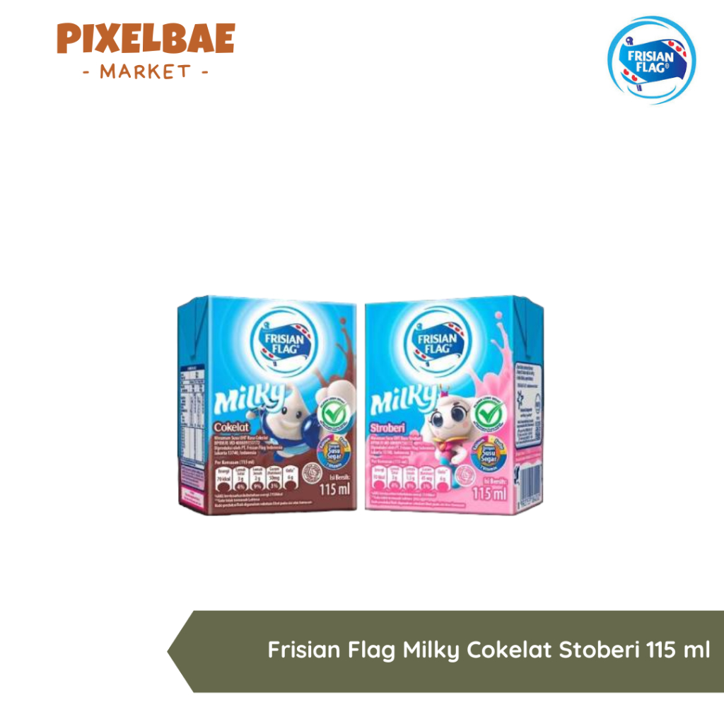Jual FRISIAN FLAG MILKY SUSU UHT RASA COKLAT STROBERI 115 ML | Shopee ...