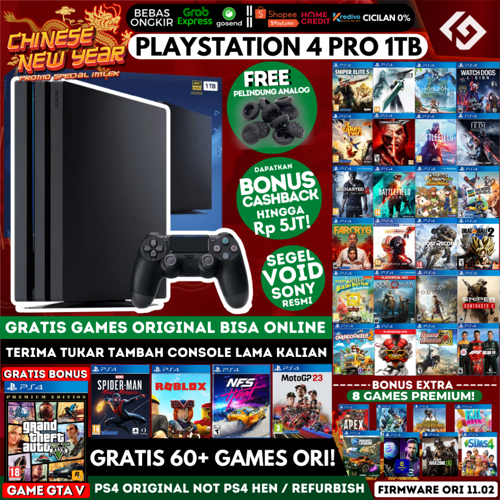 Jual PS4 Pro 1TB Original Playstation PS 4 Garansi Panjang Free Games ...