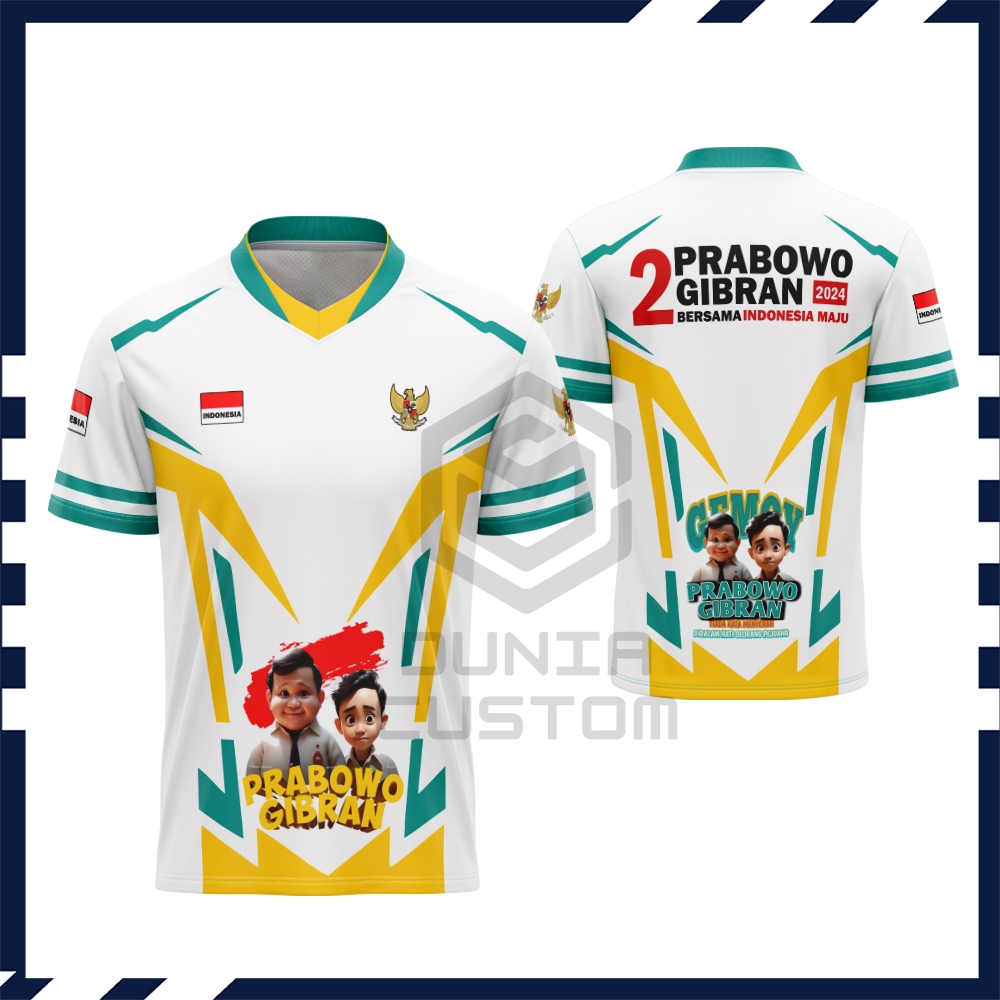 Jual Kaos Baju Jersey Relawan Prabowo-Gibran CAPRES 2024 Fullprint ...