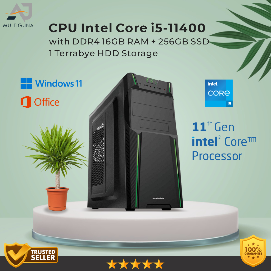 Jual CPU PC Komputer Intel Core i5-11400 Gen-11 RAM 16GB SSD Rakitan Office | Shopee Indonesia