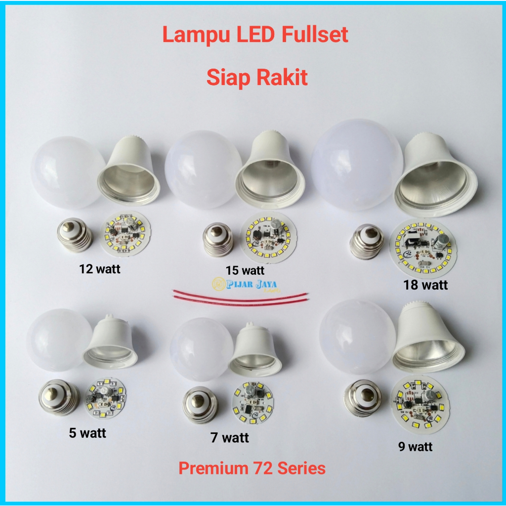 Jual Paket Lampu LED Premium Full Set Siap Rakit 5 7 9 12 15 18 20 25 ...