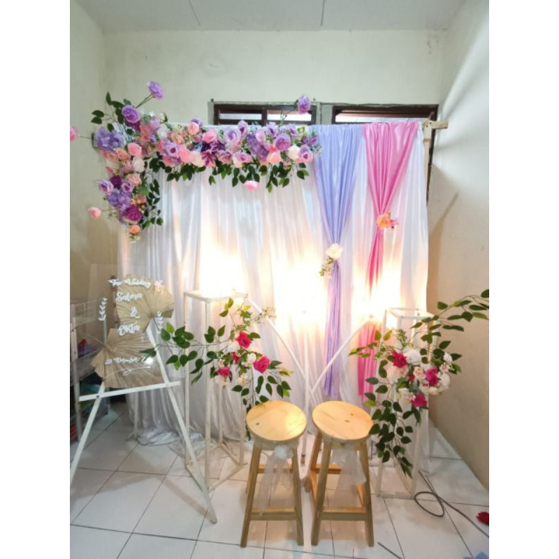 Jual paket dekorasi bunga lamaran backdrop bisa request | Shopee Indonesia