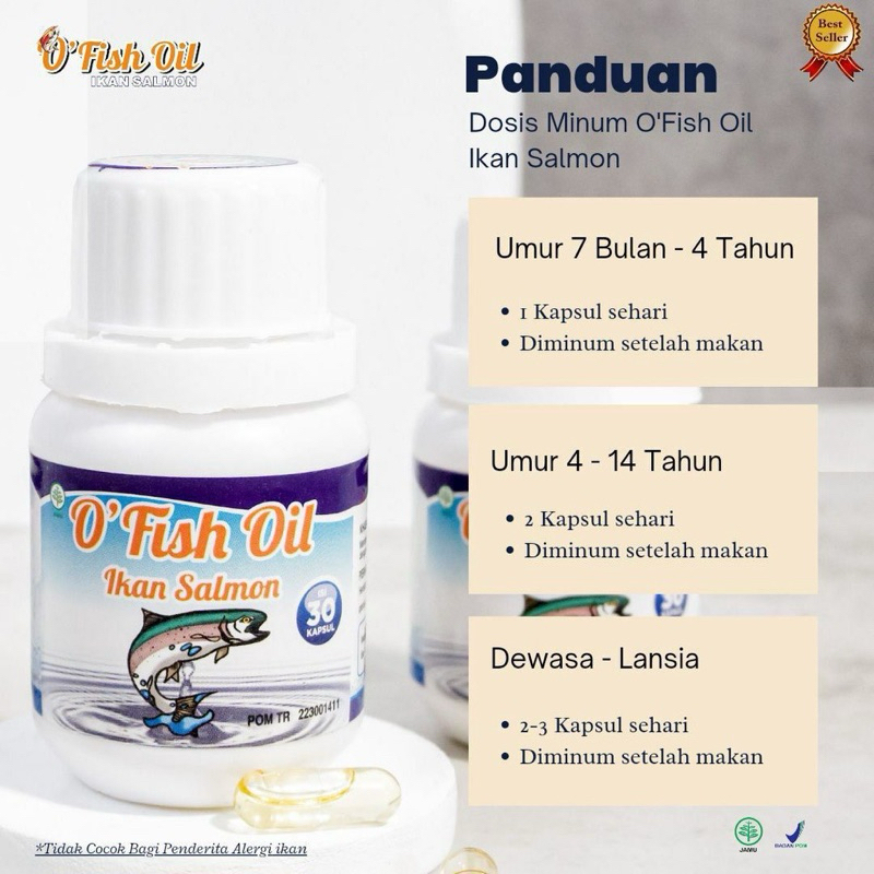 Jual O FISH OIL 30 Kapsul Minyak Ikan Salmon Omega 3 Squalene | Salmon ...