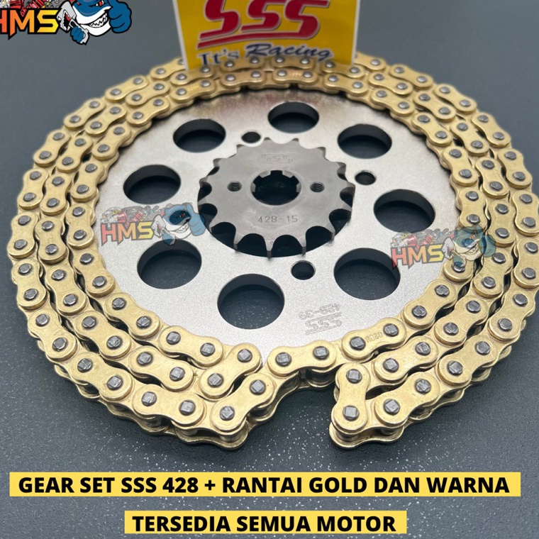 Jual Apc Gir Set SSS Cbr Cb15 R Megapro Verza Tiger Rantai Gold 428 Gear Set Sss Cbr 15 Cb15R q ...