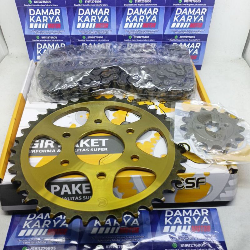 Jual GEAR SET PULSAR 200NS / GIR RANTAI KAWASAKI PULSAR 200 NS ESF ...