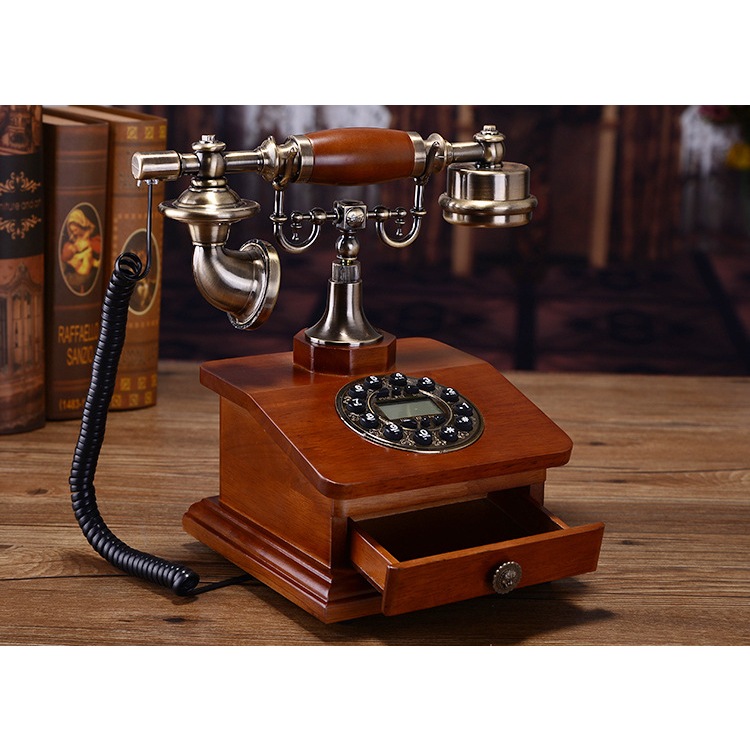 Jual Telepon rumah kabel model klasik ada pilihan bahan : kayu metal ...