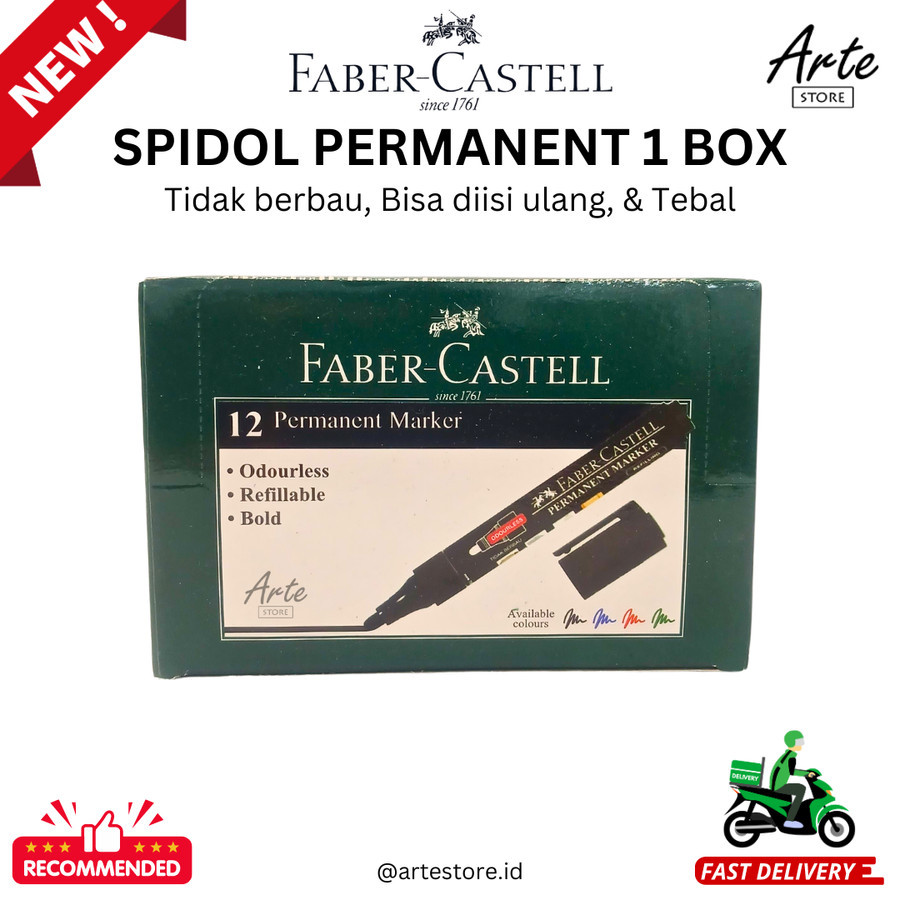 Jual Spidol Permanen Faber Castell - Permanent Marker 1 Box | Shopee ...