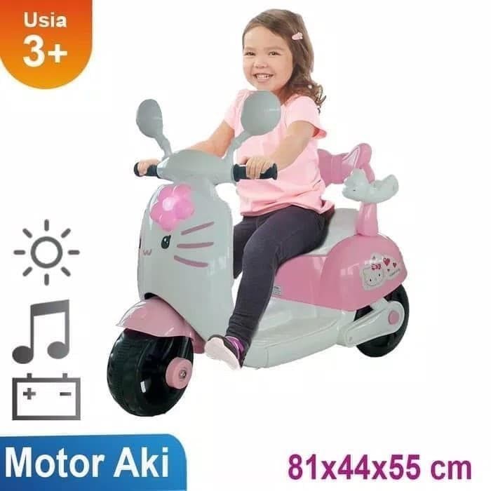 Jual Mainan Anak Motor Motoran Aki Scopy Mickey merah | Shopee Indonesia