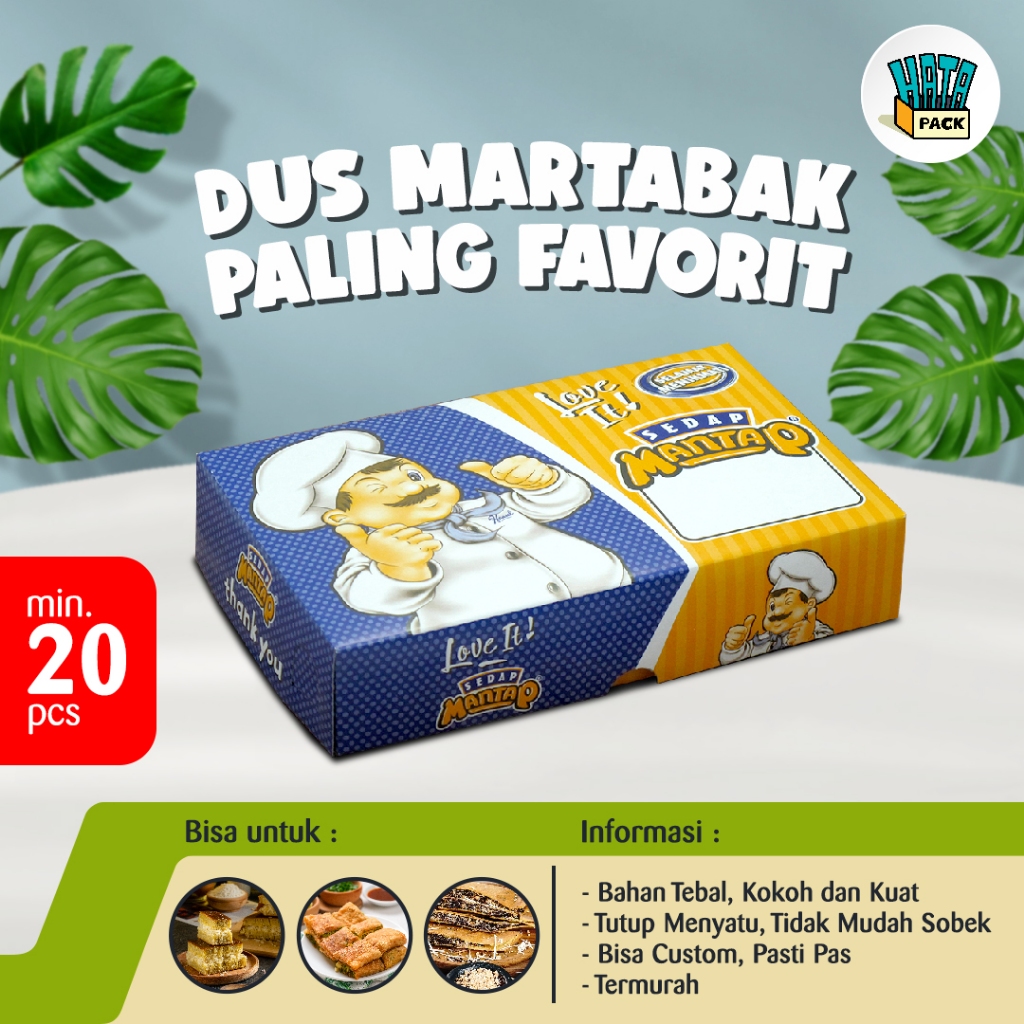 Jual Dus Martabak Sedap Mantap / Box Martabak 13,5 x 21 x 4,3 cm / Dus ...