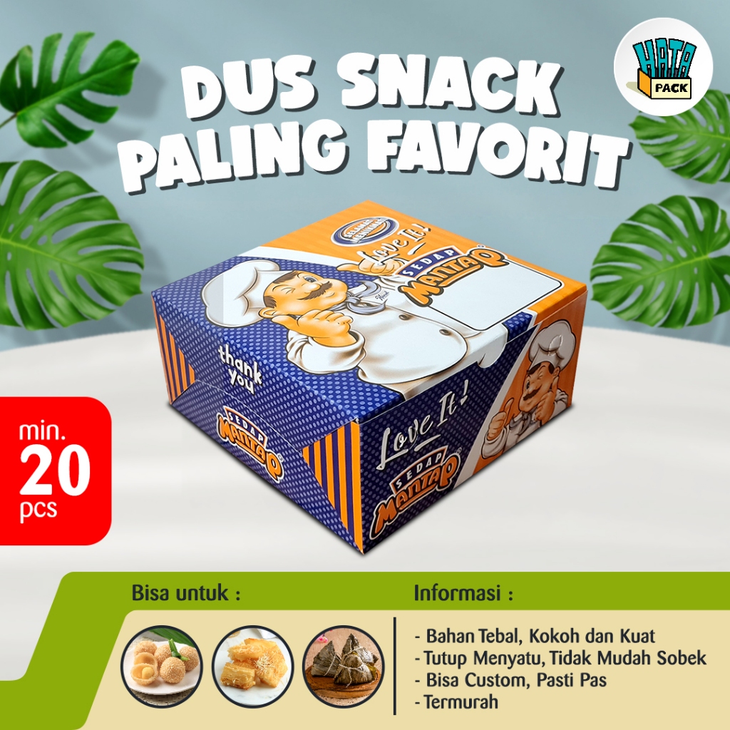Jual Dus Box Kue / Dus Box Snack Sedap Mantap Ukuran 15 x 15 / Box Kue ...