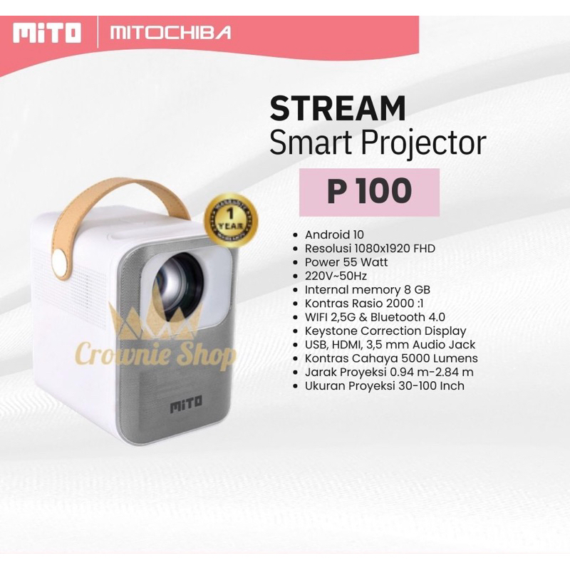 Jual MITO STREAM P100 SMART PROJECTOR - PROYEKTOR P 100 PORTABLE | Shopee Indonesia