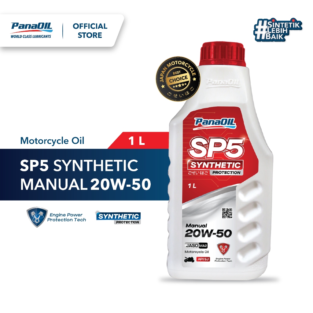 Jual Oli Motor Panaoil SP5 Synthetic Manual 20W-50 API SJ JASO MA2 1L | Shopee Indonesia