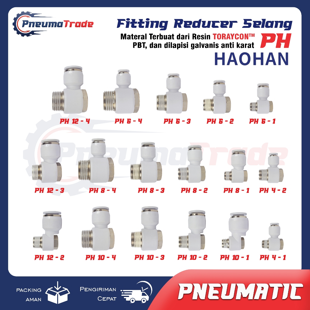 Jual PH PNEUMATIC FITTING Fitting push in pneumatic model elbow ...