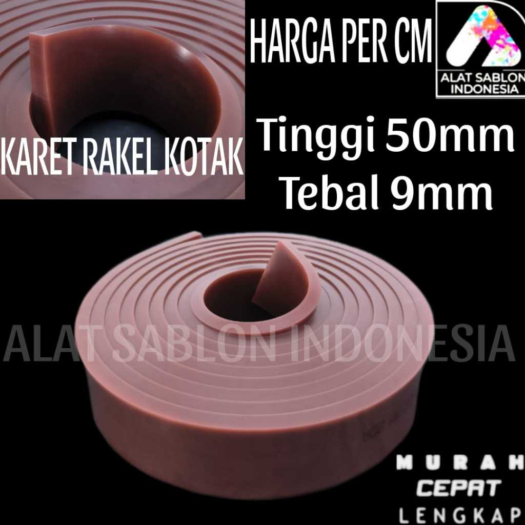 Jual KARET RAKEL SABLON COKLAT TUA KOTAK 50MMX9MM PER CM | Shopee Indonesia