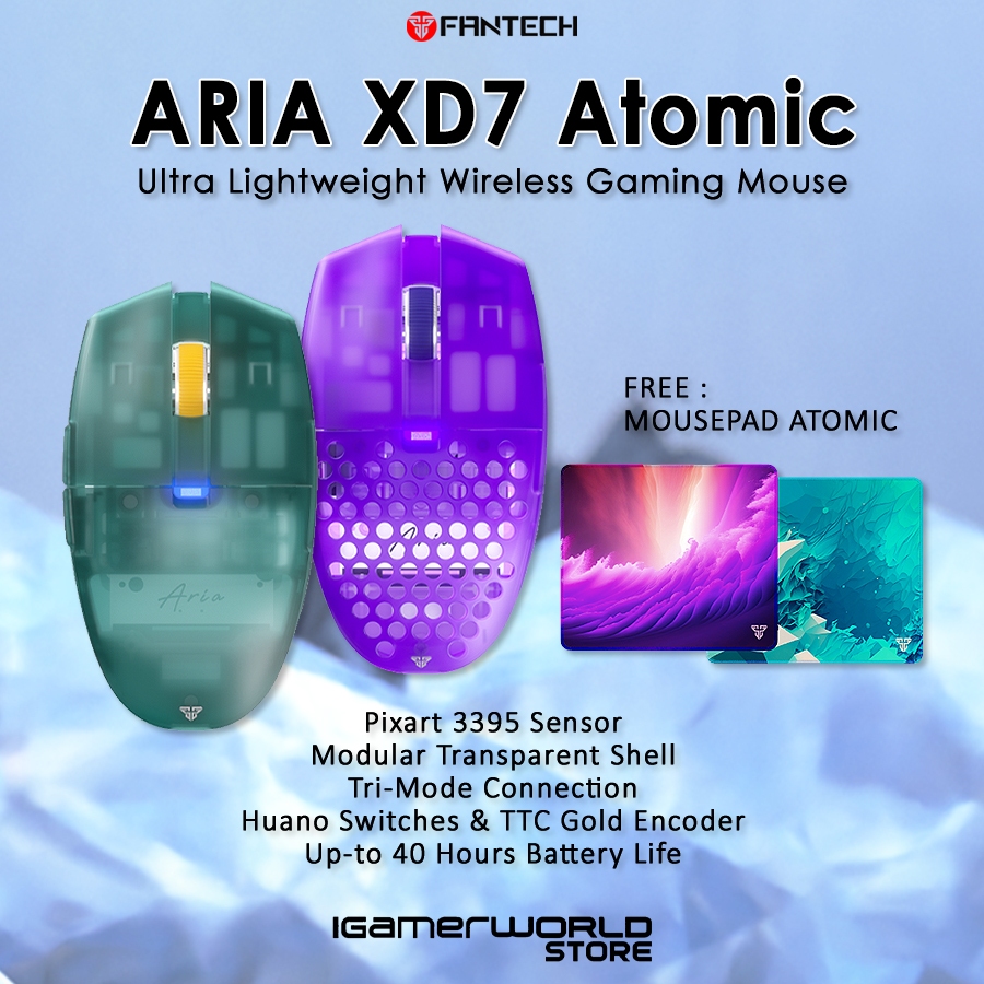 Jual Fantech Aria XD7 Atomic Wireless Triple Connection Gaming Mouse ...