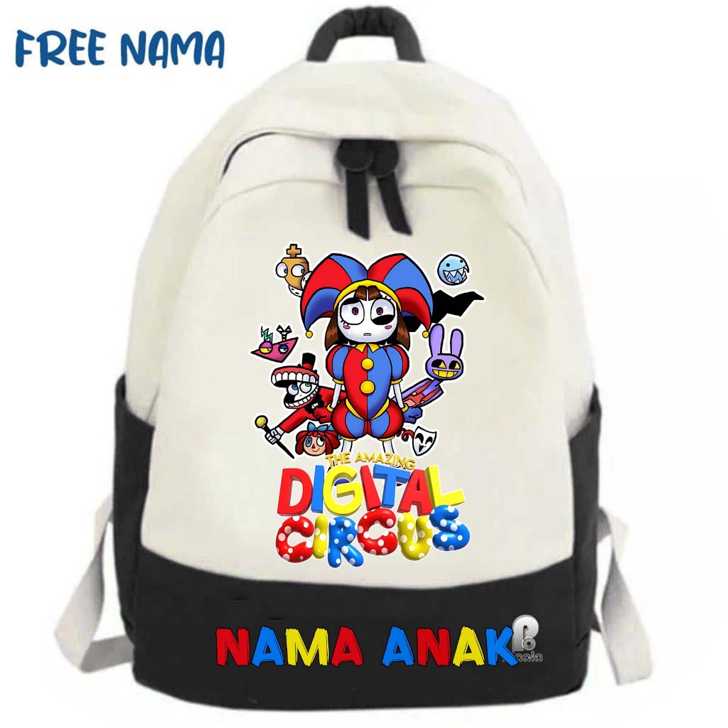 Jual TAS RANSEL BACKPACK ANAK SEKOLAH MOTIF DIGITAL CIRCUS UNISEX (FREE ...