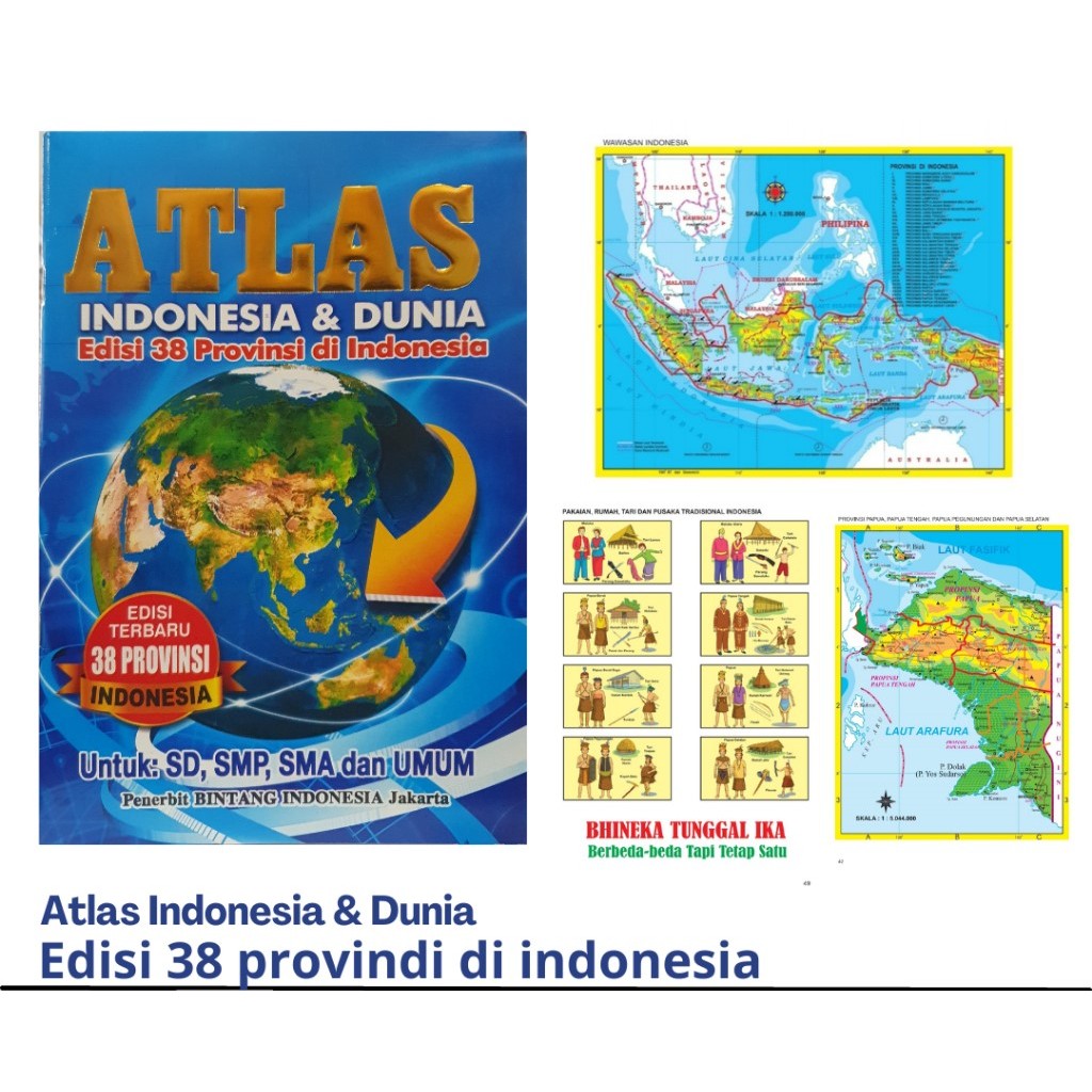 Jual Buku Atlas Terbaru Edisi 38 Provinsi di Indonesia - Bintang ...