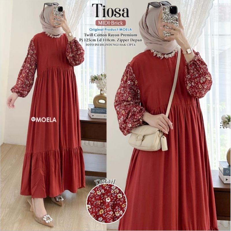 Jual Gamis Midi Motif Kombinasi Moela Berlabel Original Dres Wanita ...