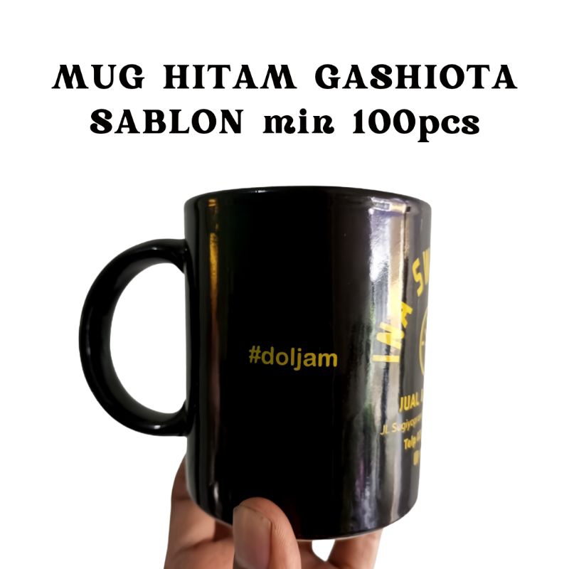 Jual MUG KERAMIK GELAS HITAM SABLON MIN 100 | Shopee Indonesia