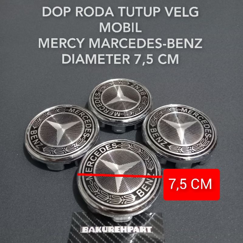 Jual Dop roda tutup velg mobil MERCY MERCEDES-BENZ diameter 7,5 cm ...