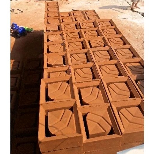 Jual roster beton minimalis terakota merah, loster beton minimalis ...