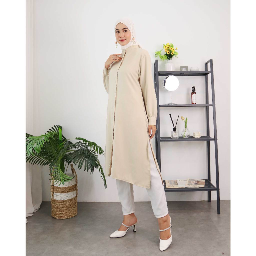 Jual LONG TUNIK POLOSAN WANITA BUSUI MOSECRAPE 800 Mrs2 | Shopee Indonesia
