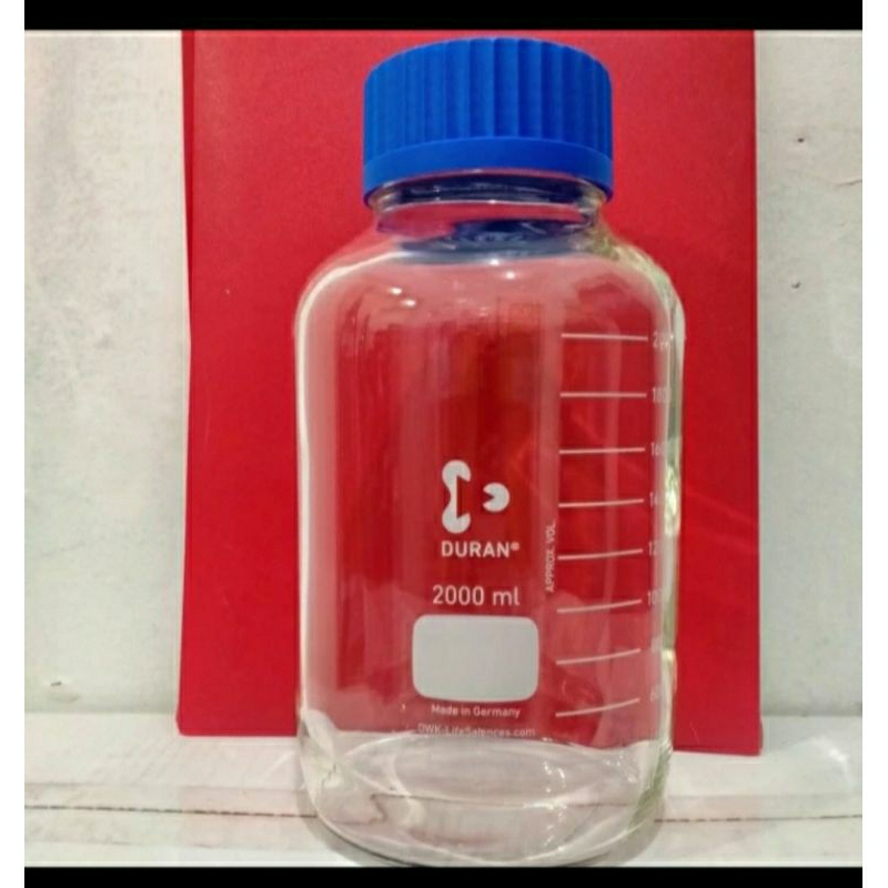 Jual Laboratory bottle wide neck 2000ML Duran. GL 80. Lab Botol Mulut ...