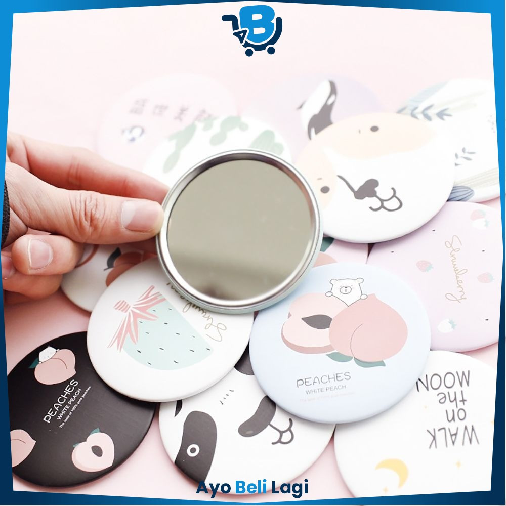 Jual Cermin Make Up Bulat Karakter / Kaca Saku Portable Mini / Kaca ...