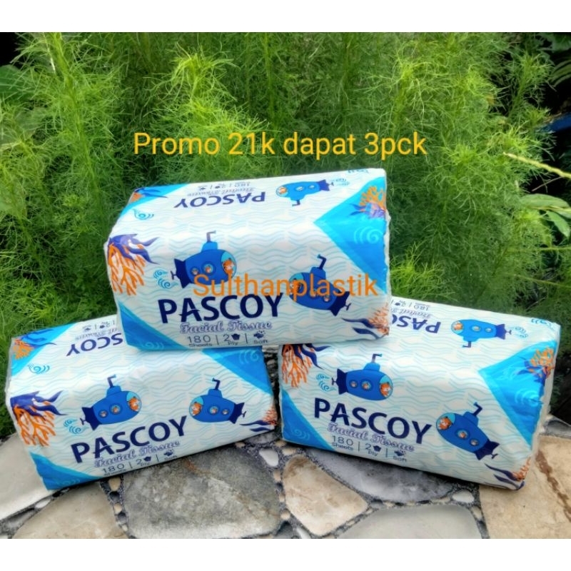 Jual Tissue Wajah Facial Tissue Pascoy 180 sheets 2ply, Travel pack ...