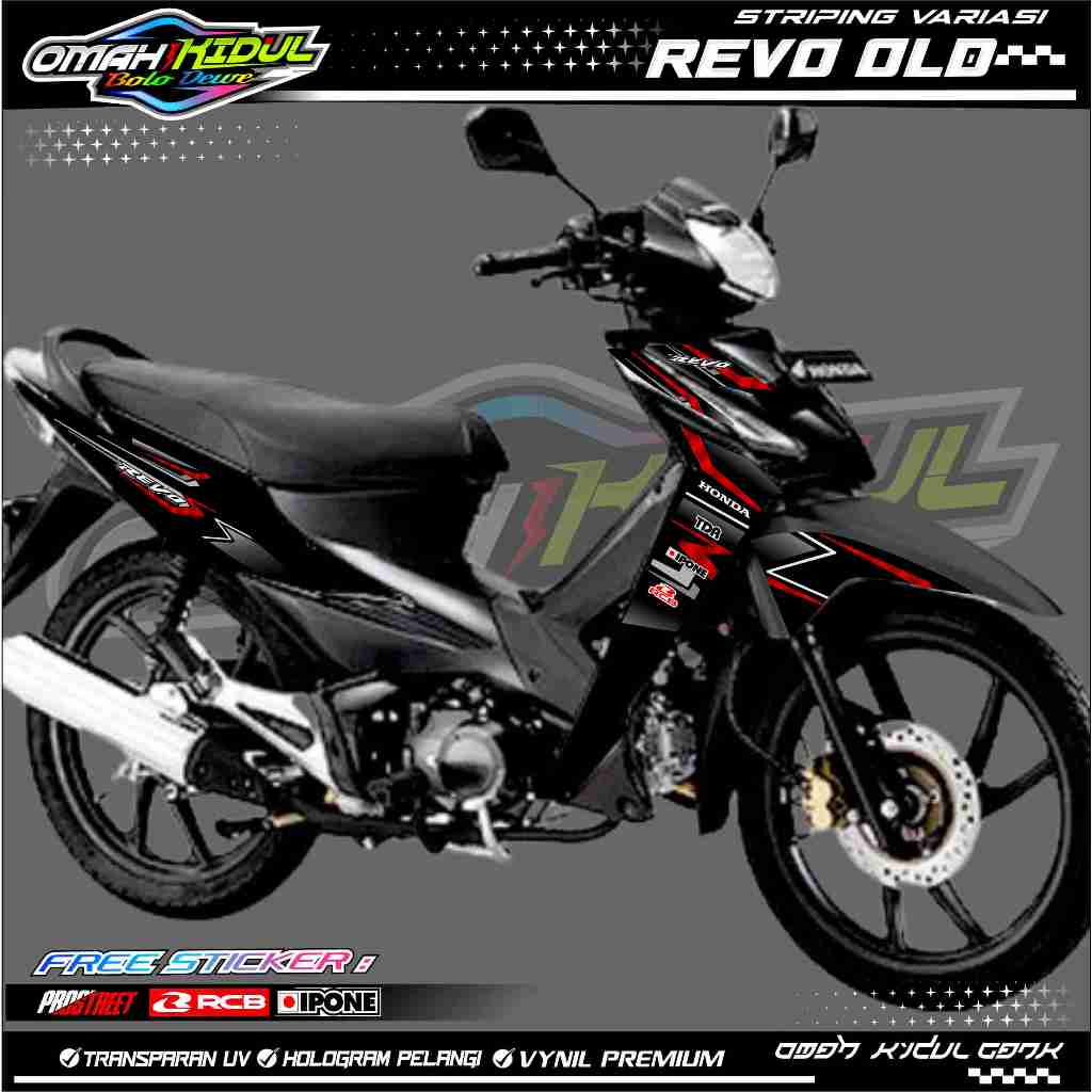 Jual STRIPING VARIASI MOTOR HONDA REVO OLD DESAIN API / STICKER LIST ...