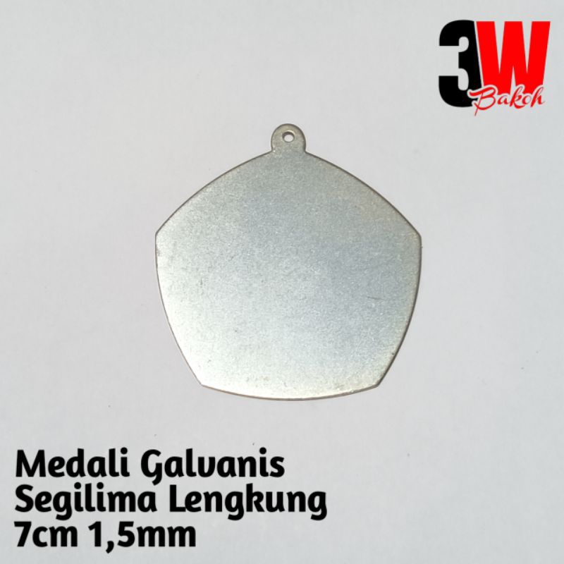 Jual MEDALI GALVANIS BENTUK SEGI LIMA LENGKUNG 7CM/1,5MM | Shopee Indonesia