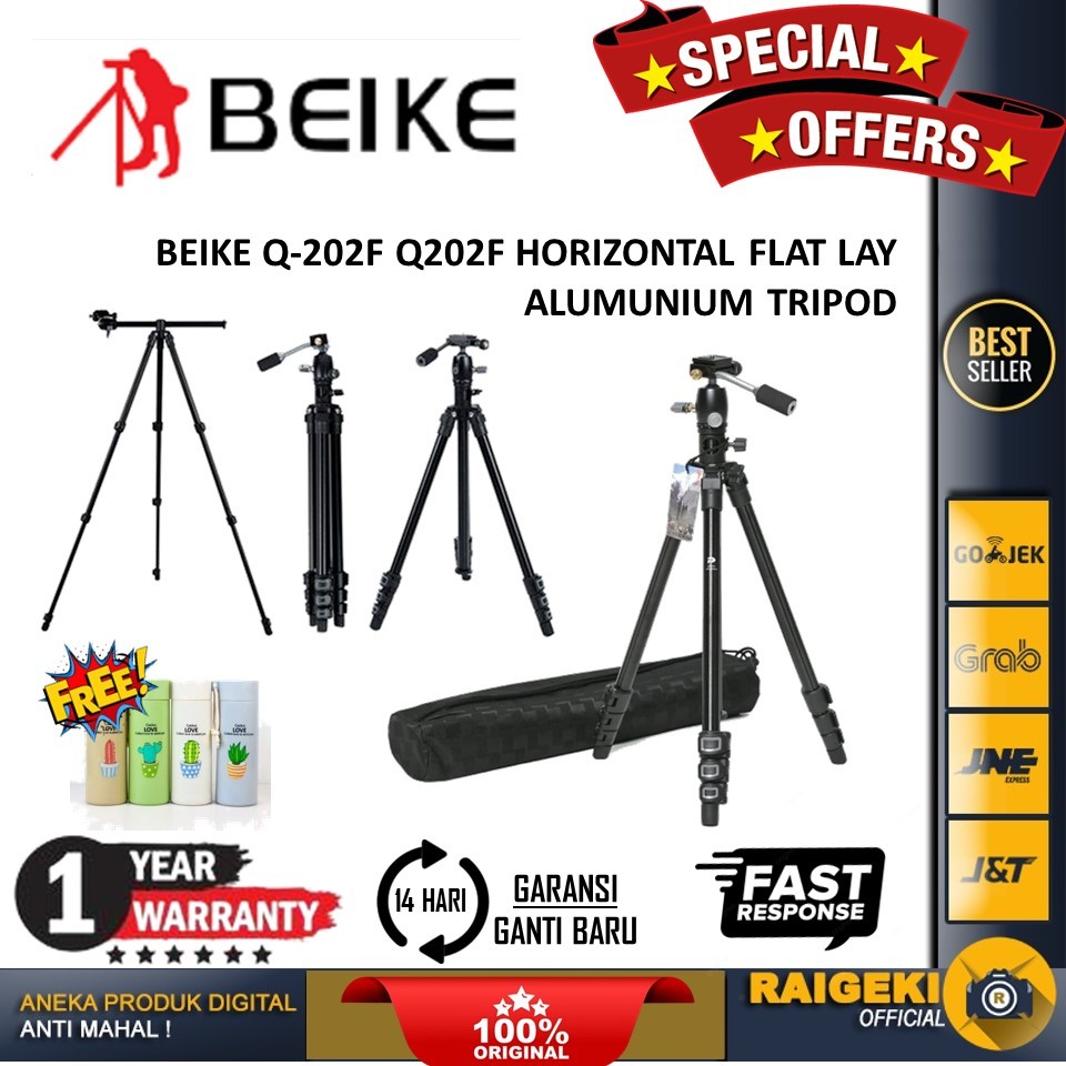 Jual Beike Q-202F Q202F Horizontal Flat Lay Alumunium Tripod | Shopee ...