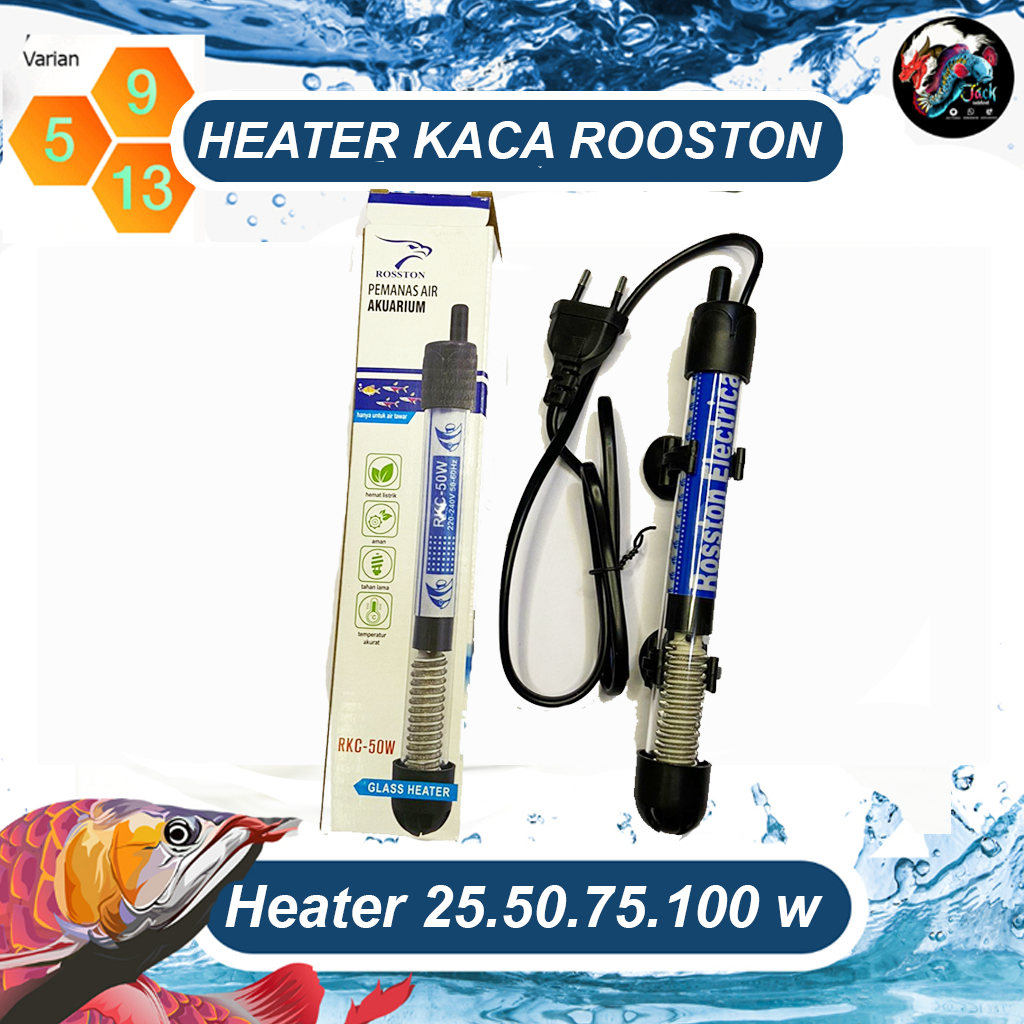 Jual Alat Pemanas Aquarium ikan hias Heater Rosston RSK Heater Kaca ...