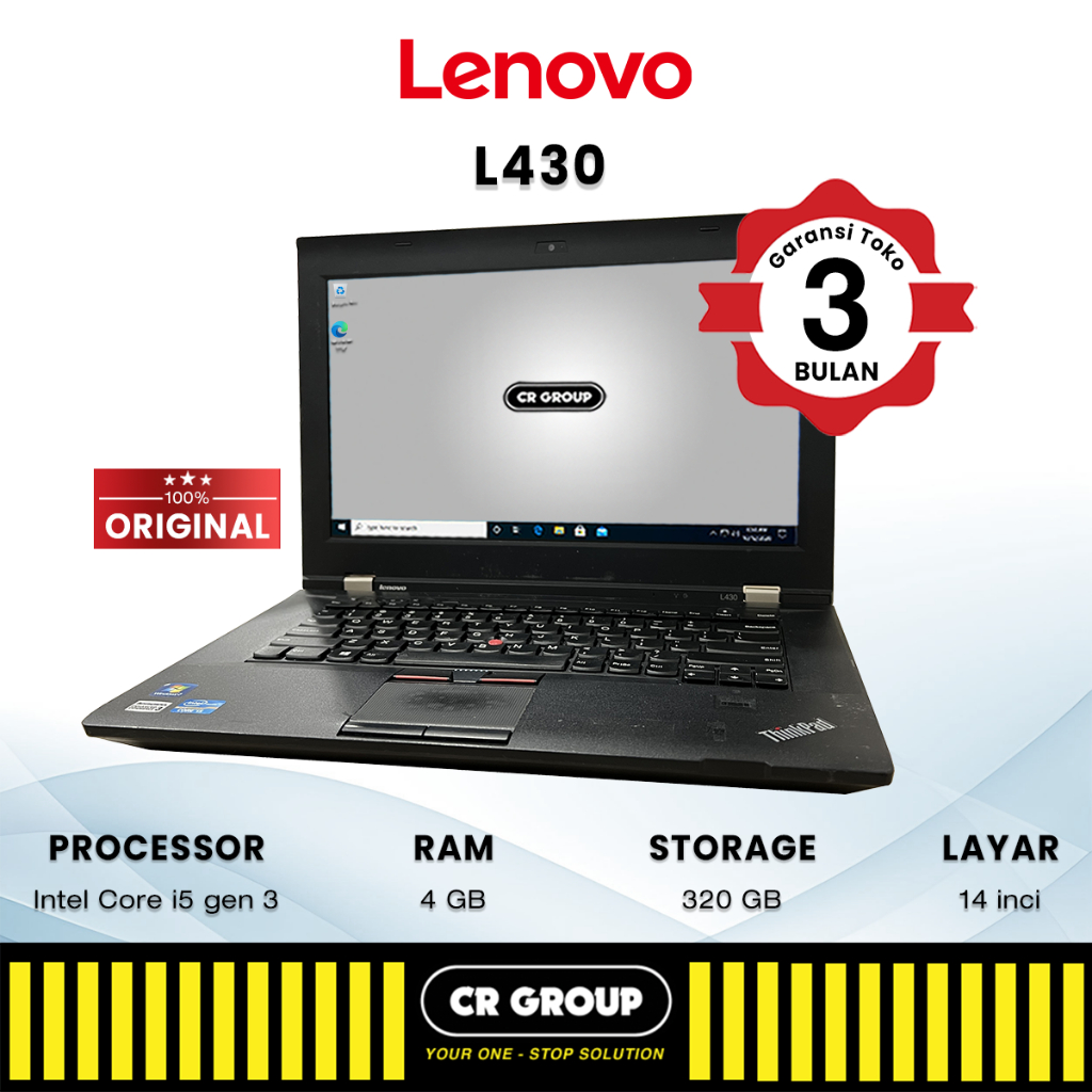 Jual Laptop Lenovo ThinkPad L430 Intel Core i5-3320M RAM 4GB Storage ...
