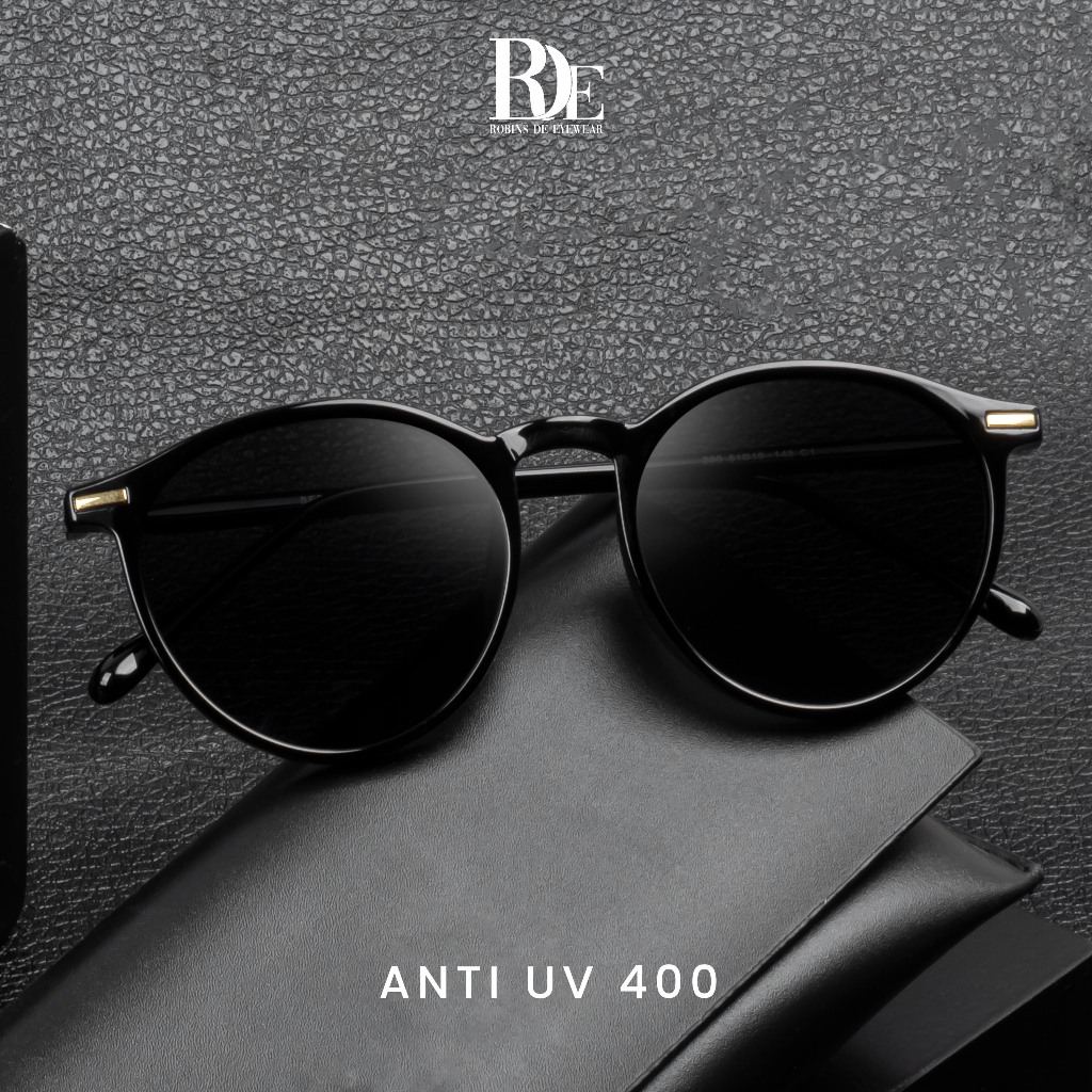 Jual ROBINS Kacamata Hitam Bulat Anti Radiasi Uv Sunglasses Fashion Pria Wanita Kacamata Uv400 ...