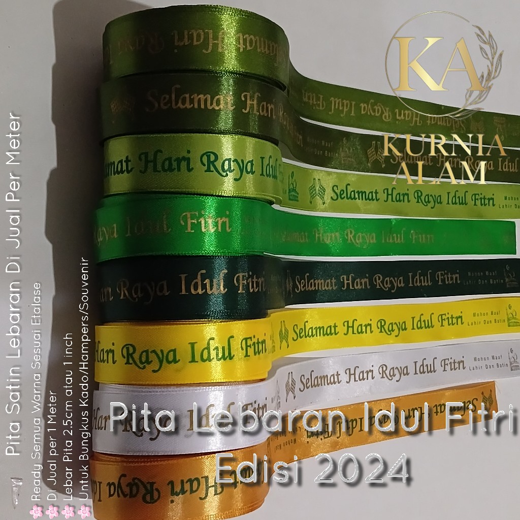 Jual Pita Satin Lebaran Idul Fitri Meteran Edisi 2024/Pita Kado/Pita ...