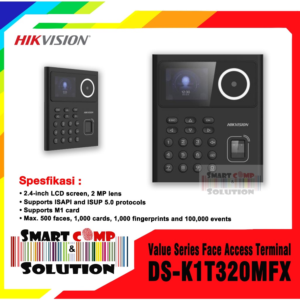 Jual Mesin Acces Control Fingerprint Hikvision DS K1T320MFX Face RFID ...
