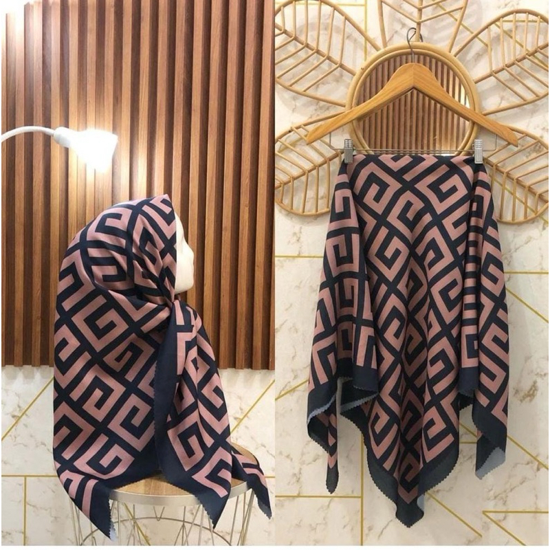 Jual (LY) Monogram Pattern Scraf LY Jilbab Voal Branded Premium ...