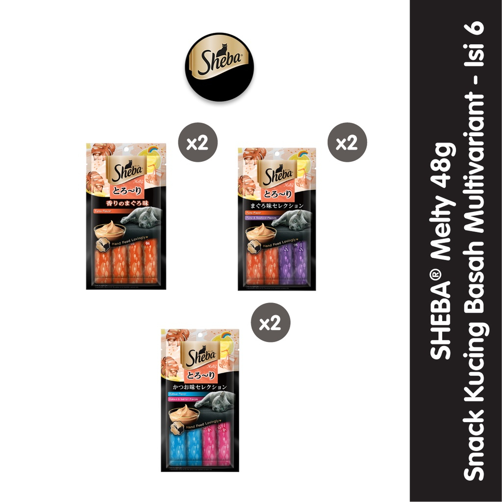 Jual SHEBA Melty Snack Kucing Dewasa Multivariant 48g 6 Pack | Shopee Indonesia