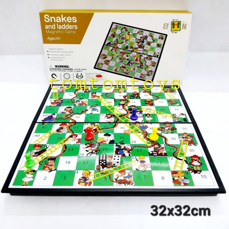 Jual ULAR TANGGA Magnet Snakes and Ladders Magnetic Board Game BIG Size ...