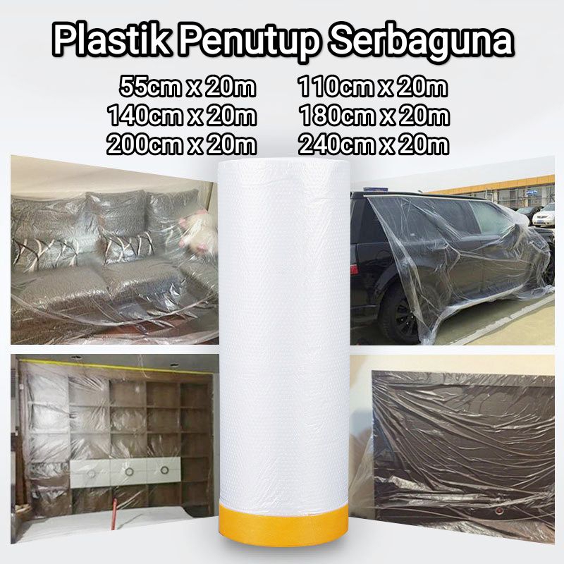 Jual Covering Masking Film Panjang 20 Meter Dengan Masking Tape Plastik ...