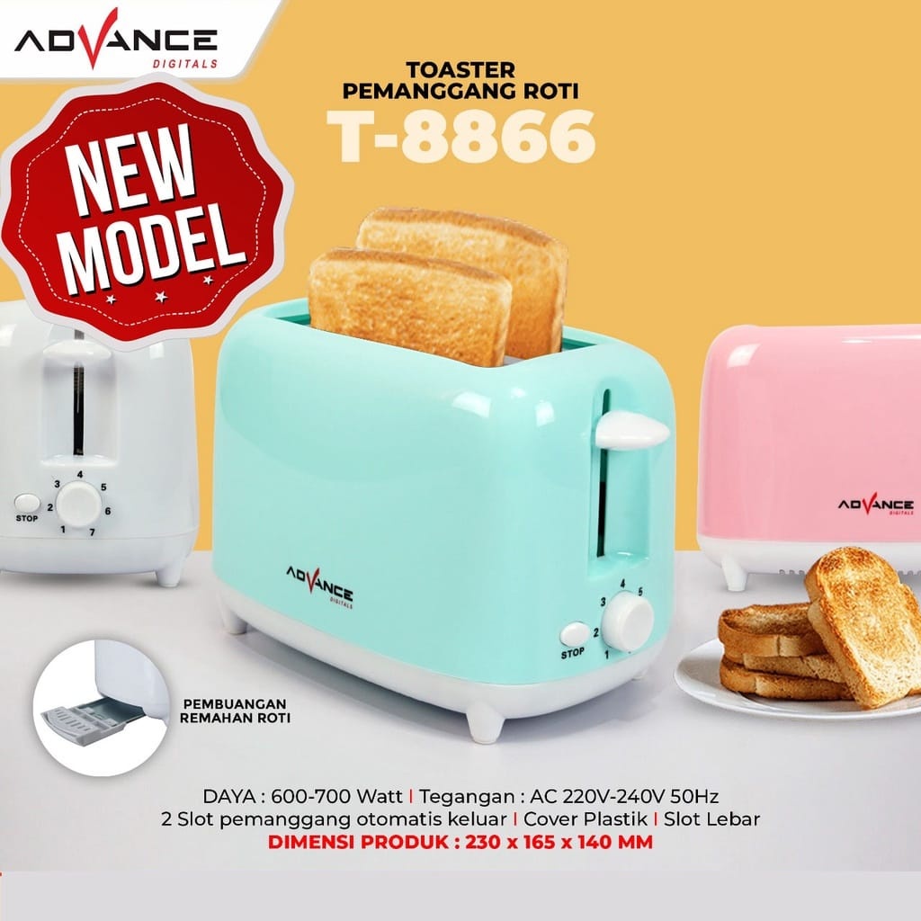 Jual Advance Pemanggang Roti Listrik Toaster Sandwich Otomatis Pop-up 8866 | Shopee Indonesia