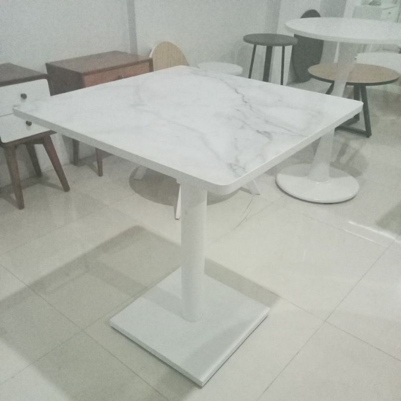 Jual Meja makan tiang besi marbel(marmer)kotak | Shopee Indonesia