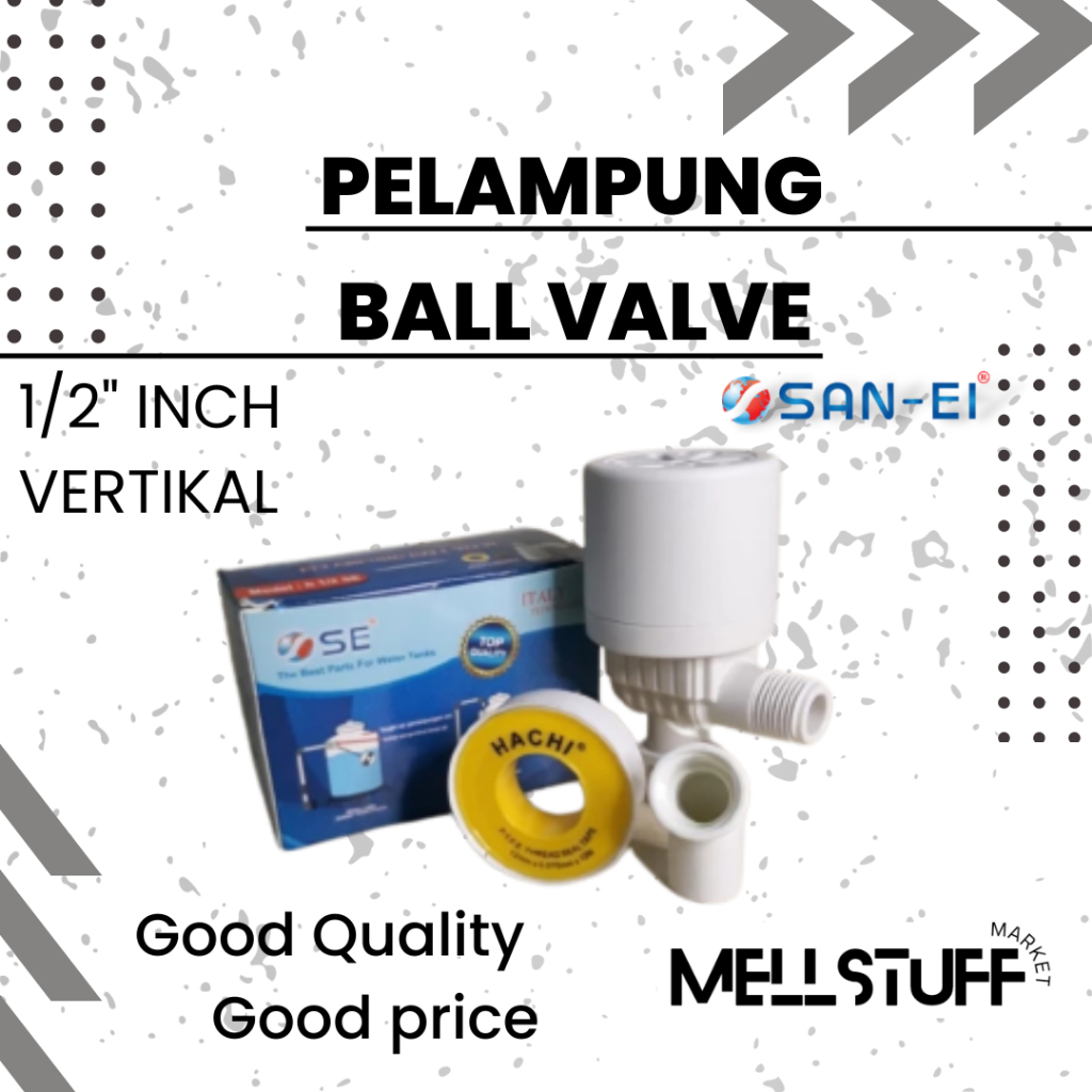 Jual Pelampung Tandon Air Ball Valve VERTIKAL Merk SAN-EI (1/2" Inch) Floating Ball Valve ...