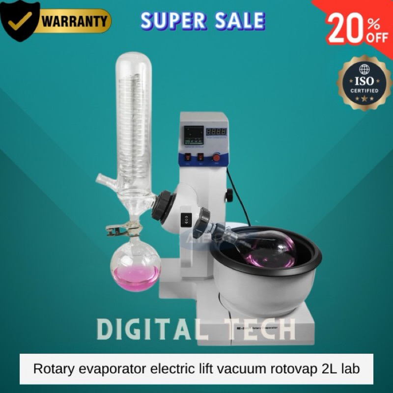 Jual Rotary evaporator electric lift vacuum rotovap 2L lab distilation | Shopee Indonesia