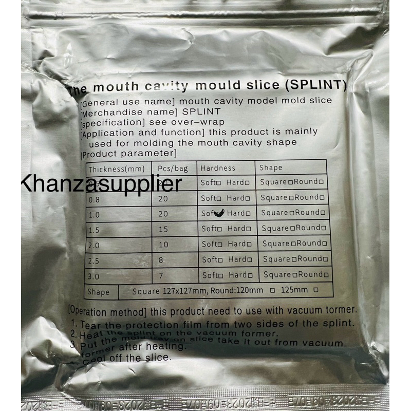 Jual dental plastik retainer splint hard n soft plastik former hard ...