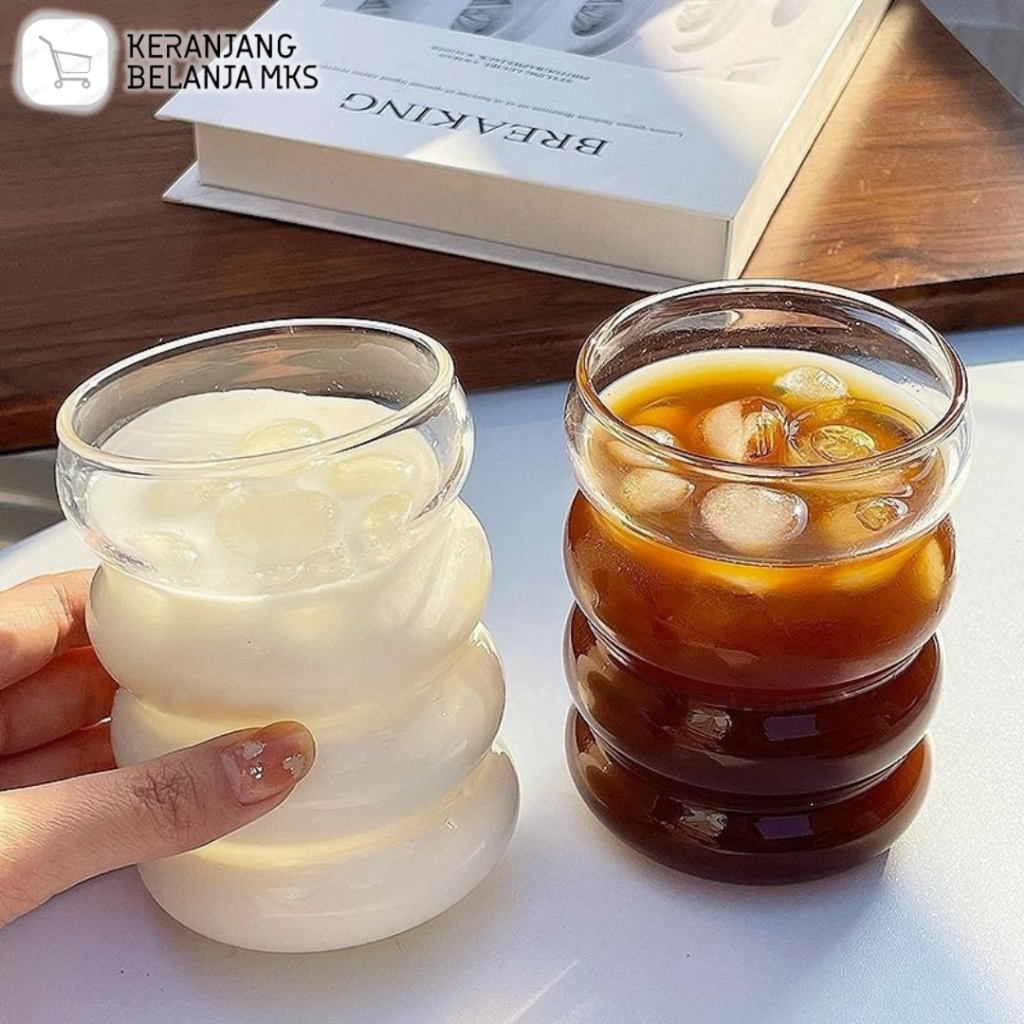 Jual Gelas Cangkir Kaca Minuman Unik Borosilicate Glass 300ml | Shopee Indonesia
