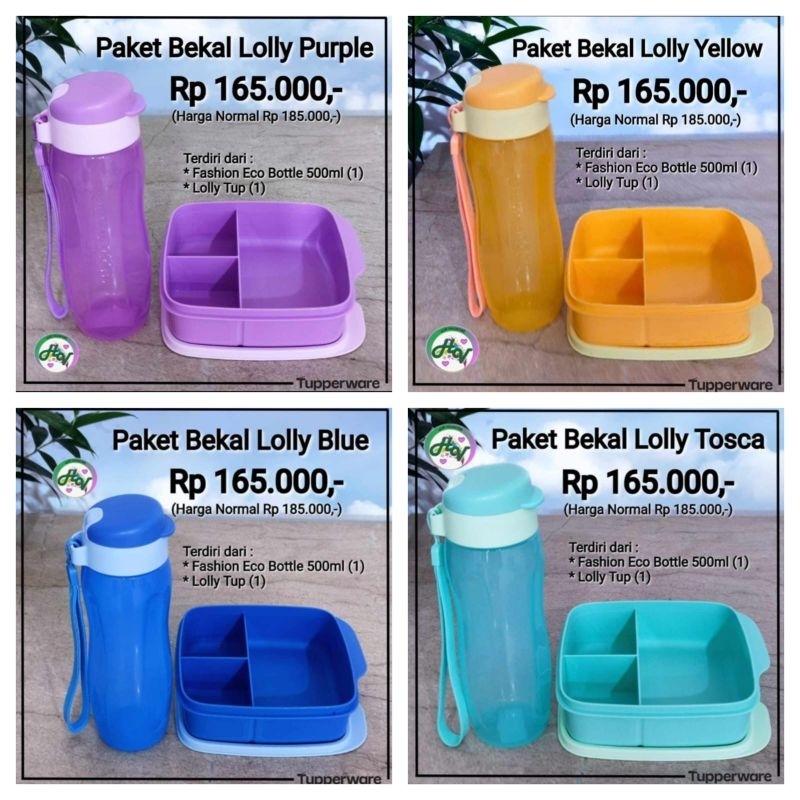 Jual Tupperware Paket Lunch Set botol dan lunch box | Shopee Indonesia