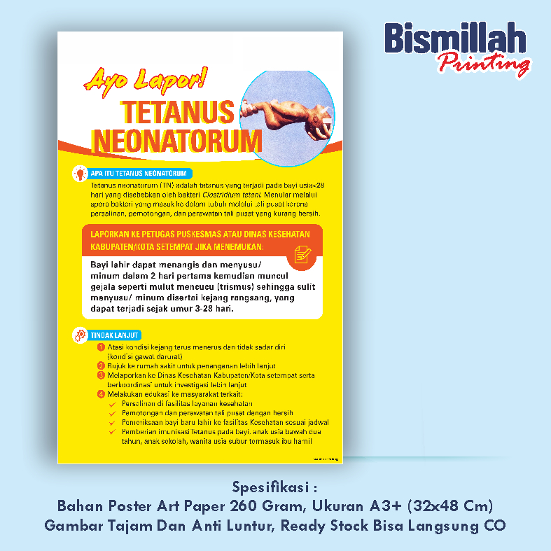 Jual Poster Kesehatan Ayo Lapor Tetanus Neonatorum | Shopee Indonesia