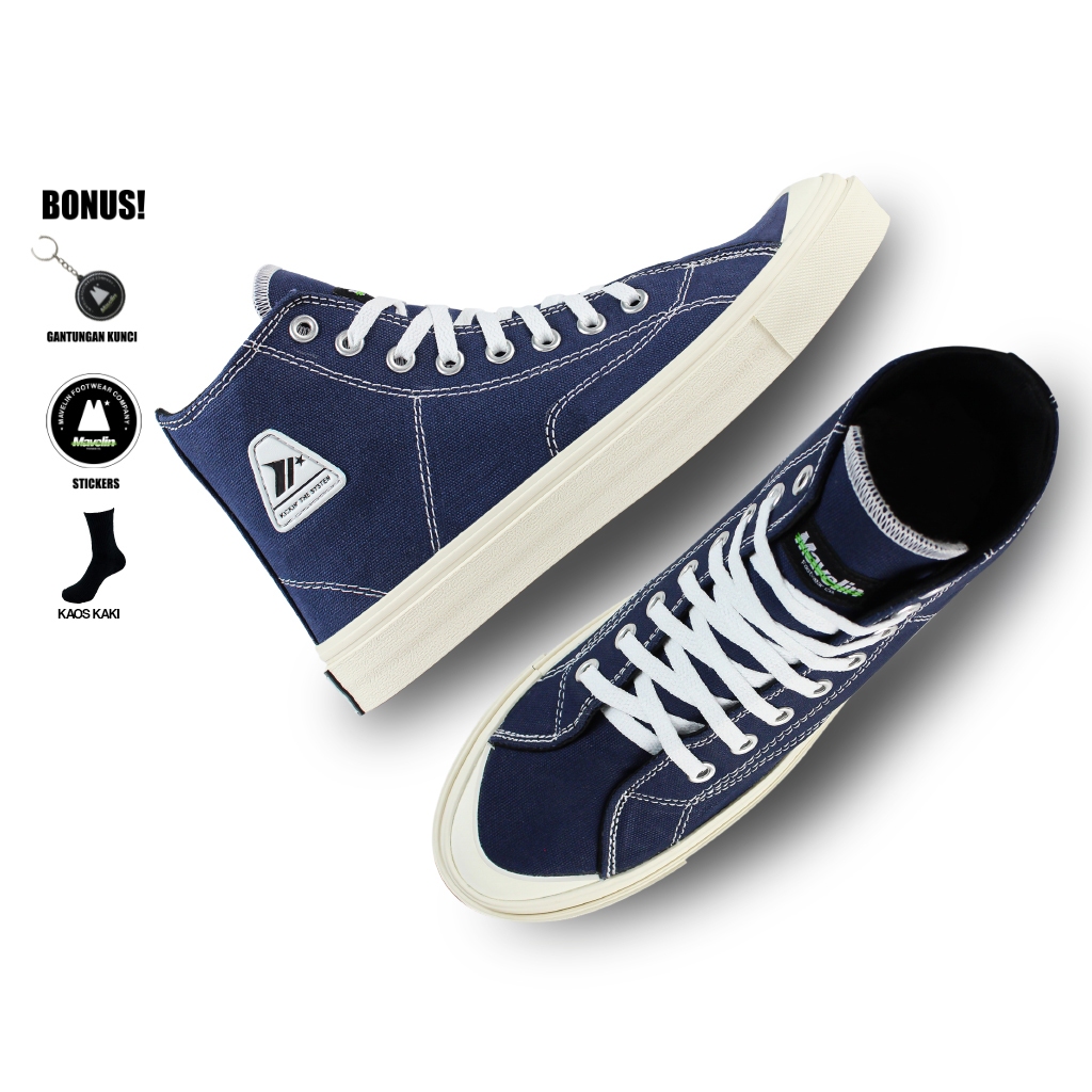 Jual Mavelin - Classic Andro High Navy - Sepatu Sneakers Casual Pria ...
